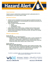 Hazard Alerts | WSCC | Workers' Safety and Compensation Commission